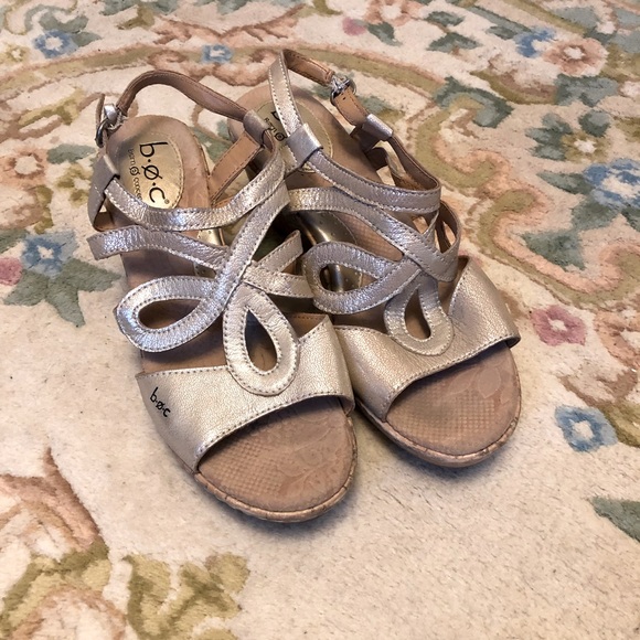 boc | Shoes | Born Boc Gold Metallic Wedges | Poshmark